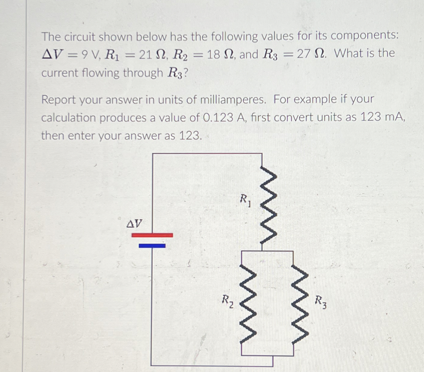 Solved The circuit shown below has the following values for | Chegg.com