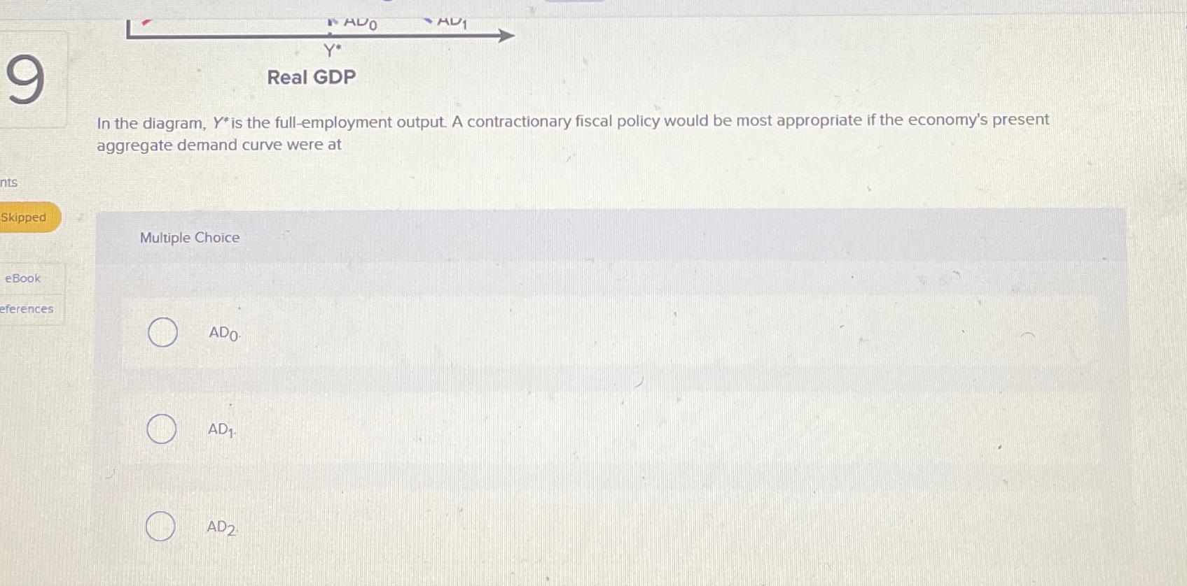 Solved Real GDPIn the diagram, Y** ﻿is the full-employment | Chegg.com