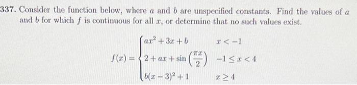 Solved 37. Consider the function below, where a and b are | Chegg.com