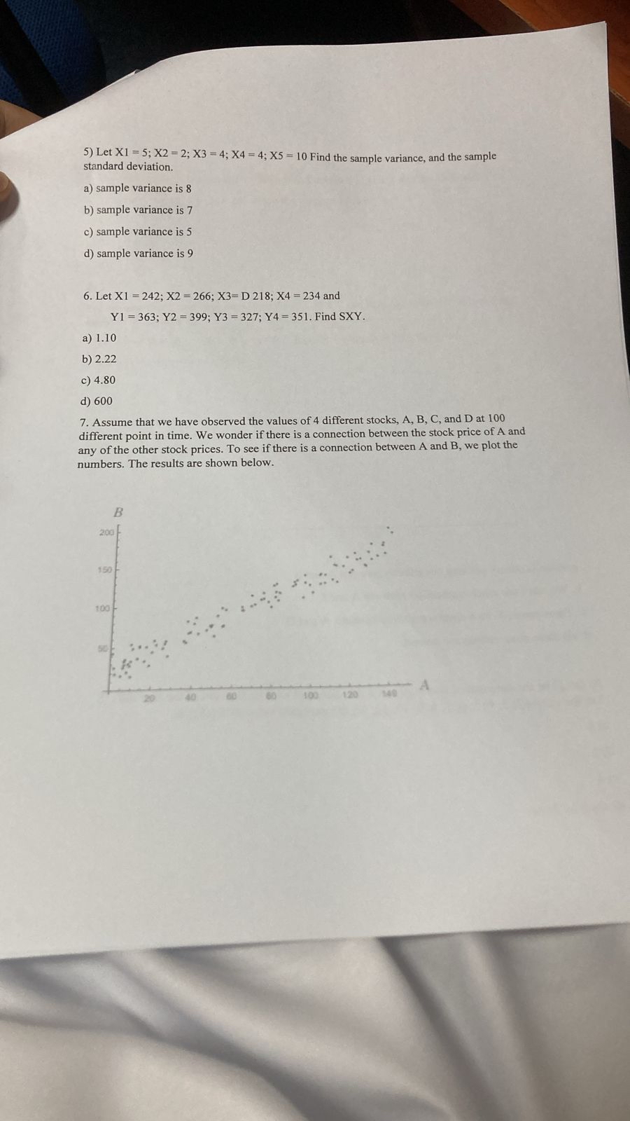 Solved Let x1=5;x2=2;x3=4;x4=4;x5=10 ﻿Find the sample | Chegg.com