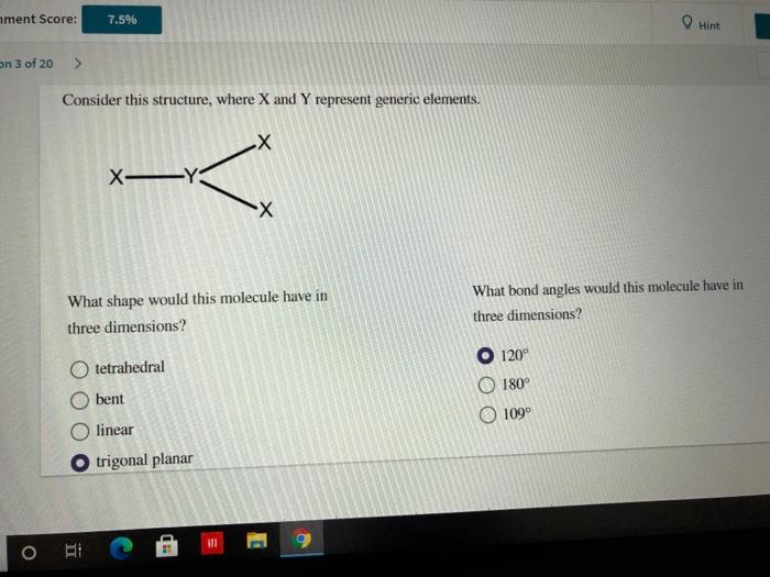Solved iment Score: 7.5% Hint on 3 of 20 > Consider this | Chegg.com