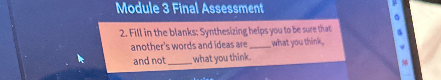 Solved Module 3 ﻿Final Assessment2. ﻿Fill in the blanks: | Chegg.com