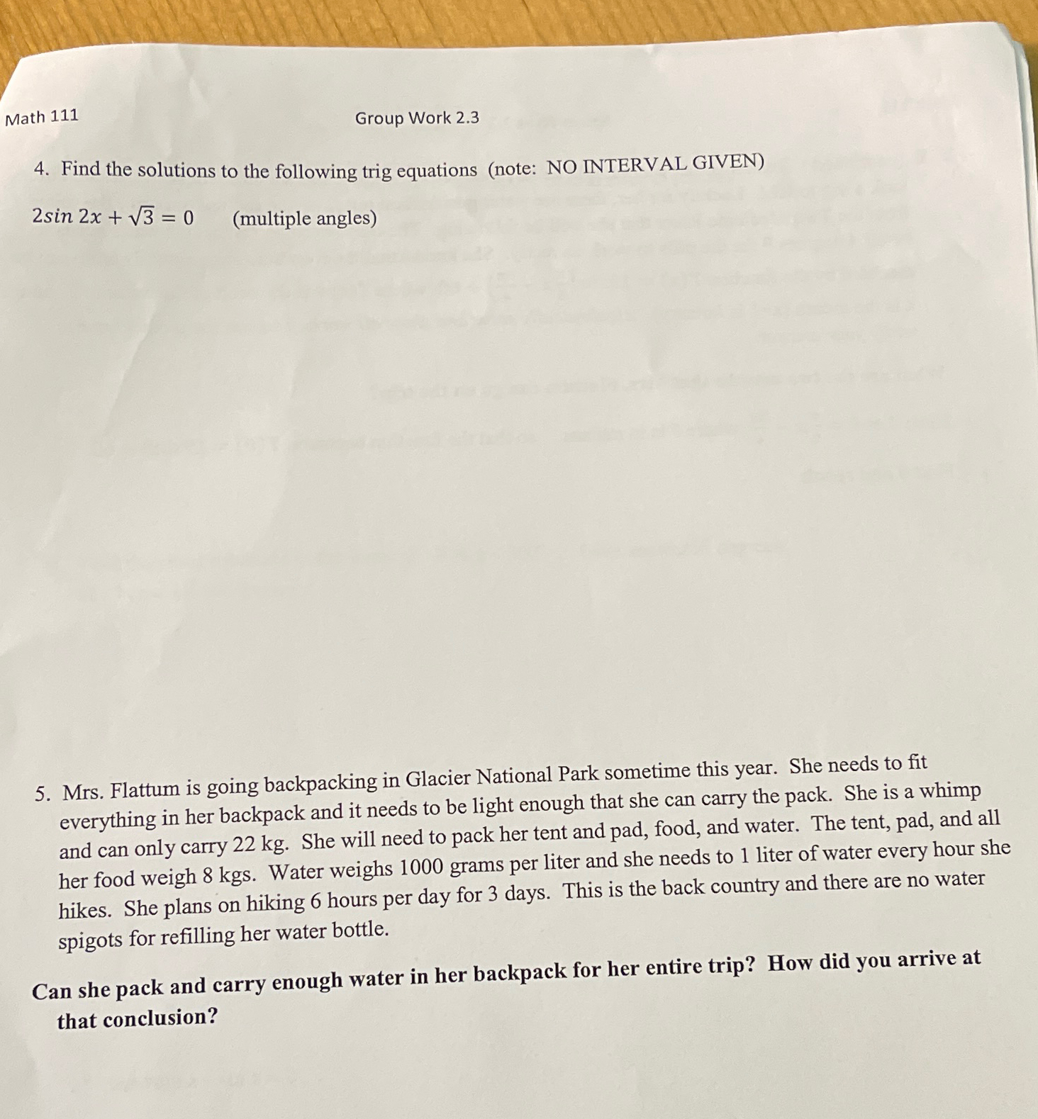 Solved Math 111Group Work 2.34. ﻿Find the solutions to the | Chegg.com