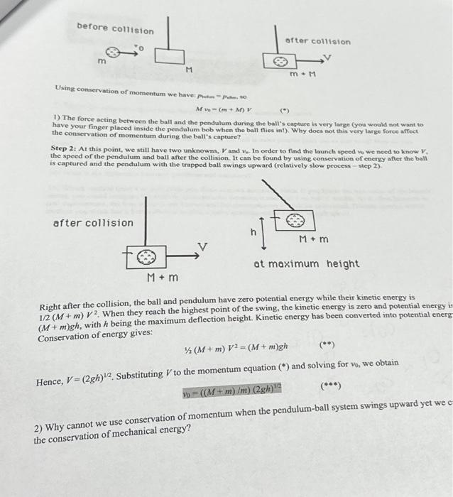 Solved In this lab, you wall find the initial velocity of a | Chegg.com