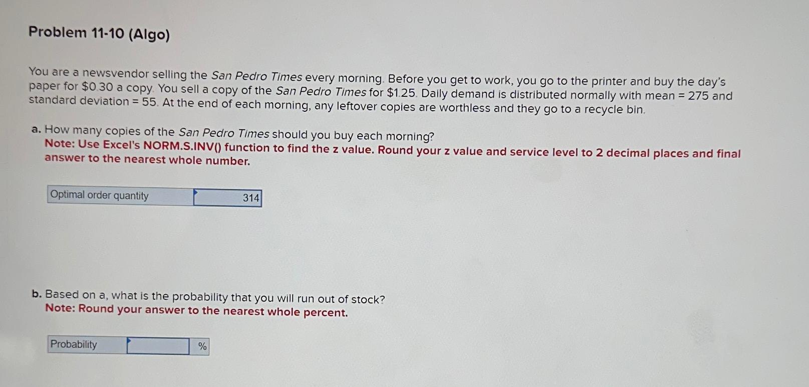 Solved Problem 11-10 (Algo)You are a newsvendor selling the | Chegg.com