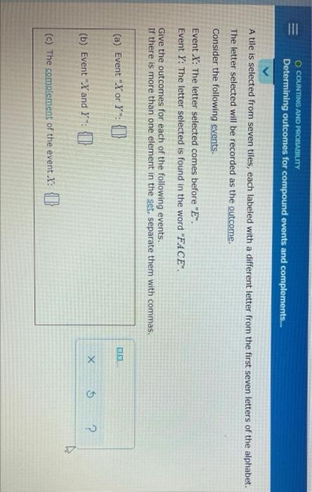 Solved III O COUNTING AND PROBABILITY Determining outcomes | Chegg.com