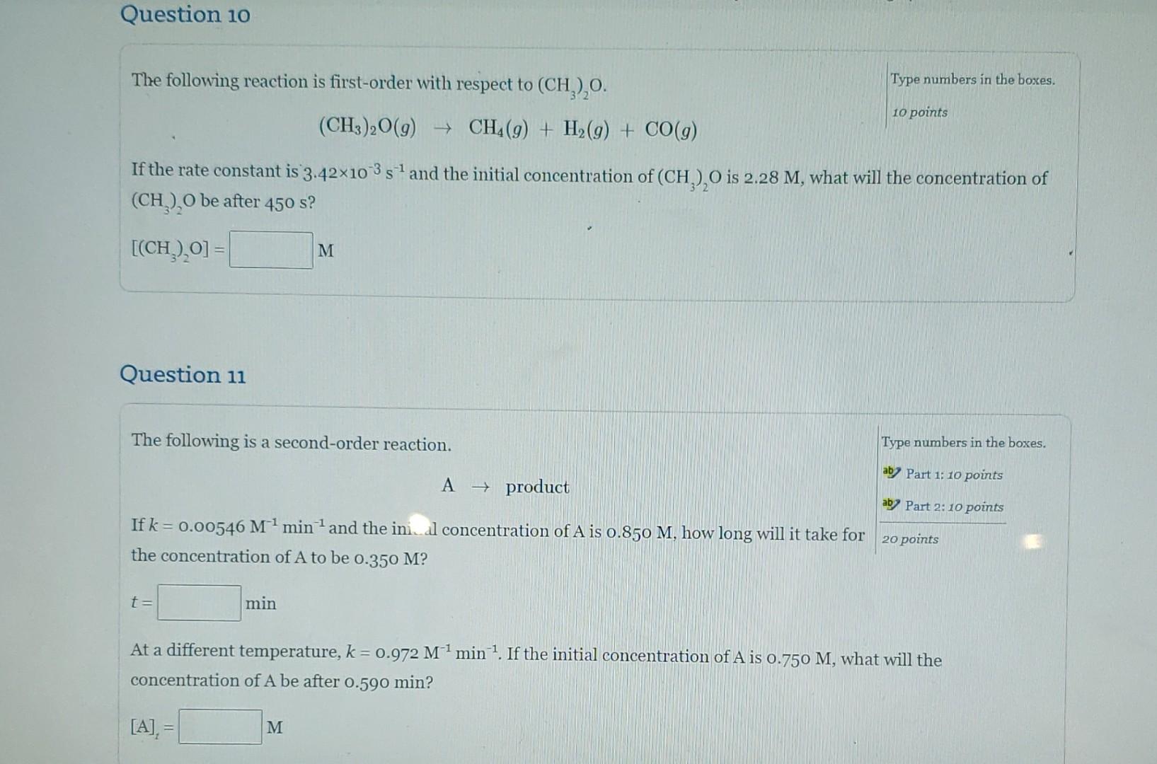 Solved The following reaction is first-order with respect to | Chegg.com