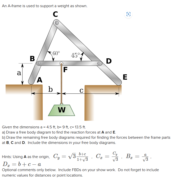 Solved Given the dimensions a=4.5ft,b=9ft,c=13.5ft.aA ﻿and | Chegg.com