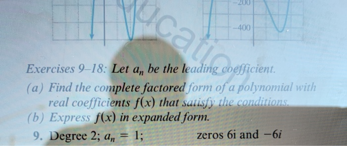 Solved – 200 -400 Exercises 9–18: Let an be the leading | Chegg.com