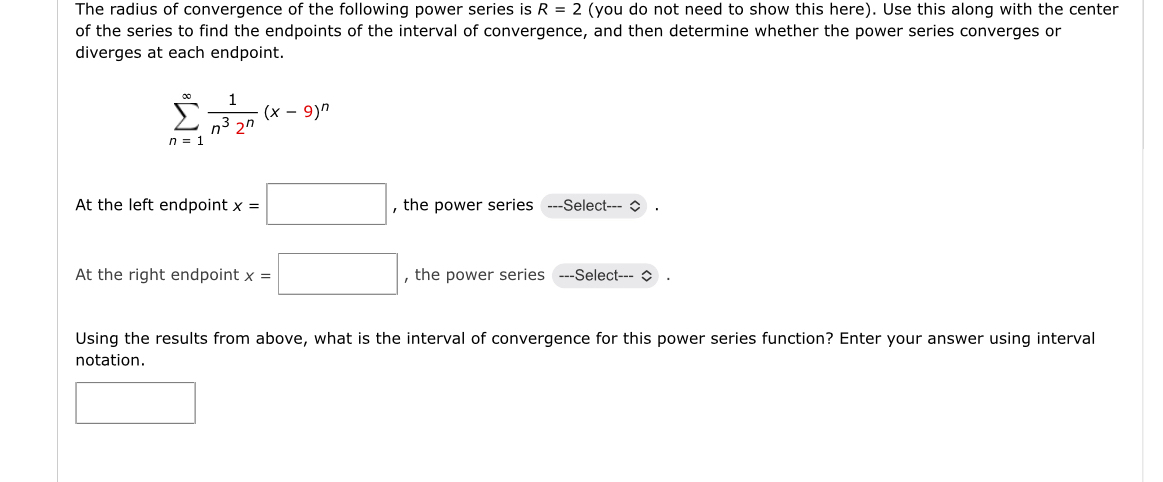 Solved The radius of convergence of the following power | Chegg.com