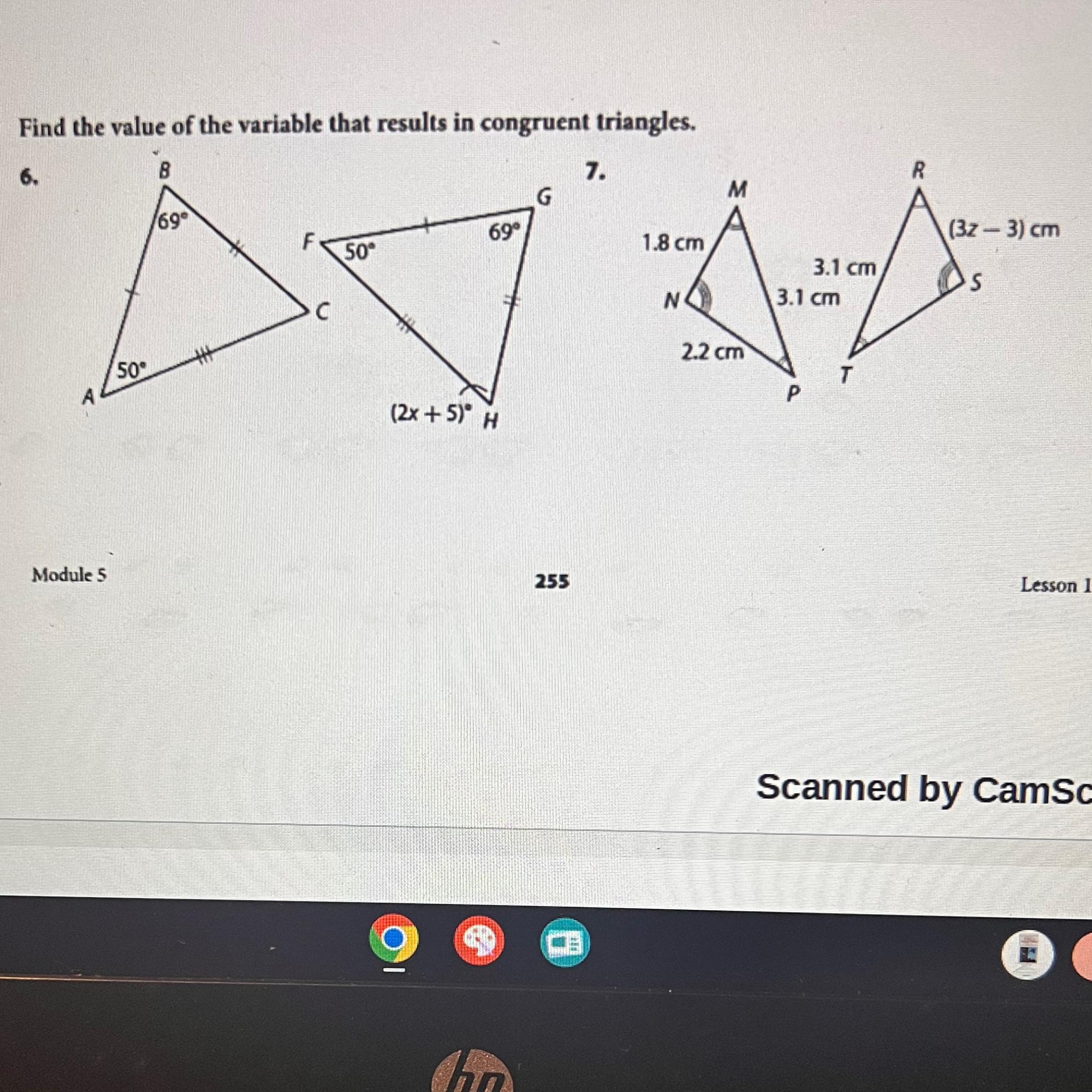 Solved Find the value of the variable that results in | Chegg.com