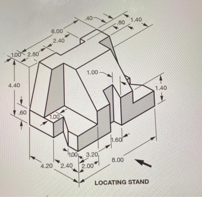 Solved Draw top, front and left side view with dimentions | Chegg.com