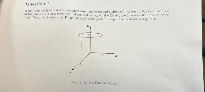 Solved Question 1 A unit particle is moved in an | Chegg.com