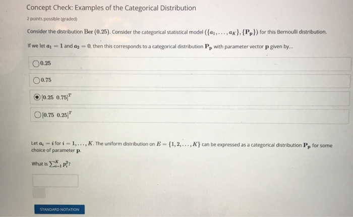 Solved Concept Check: Examples of the Categorical | Chegg.com