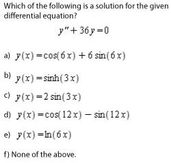 Solved Which of the following is a solution for the given | Chegg.com