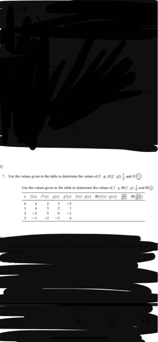 Solved 7. Use the values given in the table to determine the | Chegg.com