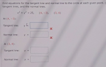 Solved Find equations for the tangent line and normal line | Chegg.com