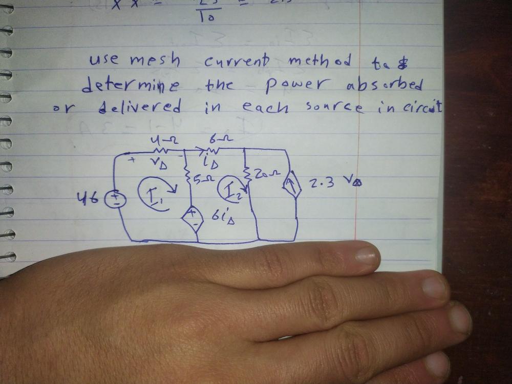 Solved use mesh current method tad determine the power | Chegg.com