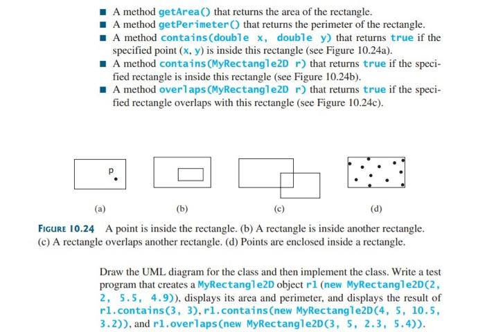 Solved (Geometry: the MyRectang1e2D class) Define the | Chegg.com