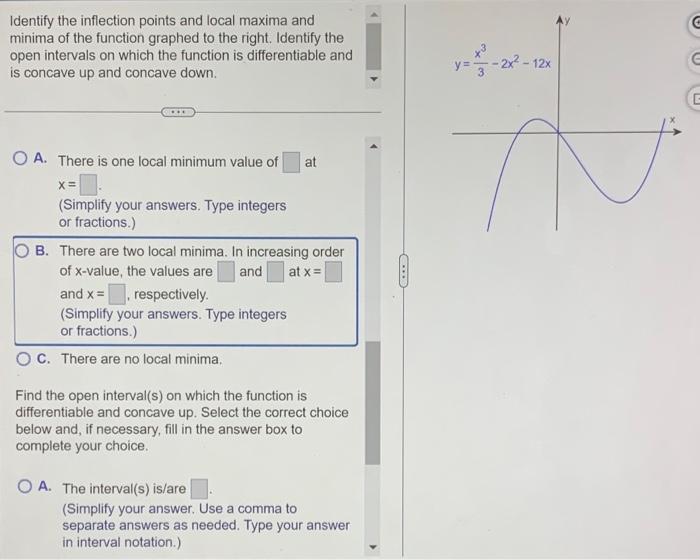 Solved Identify the inflection points and local maxima and | Chegg.com