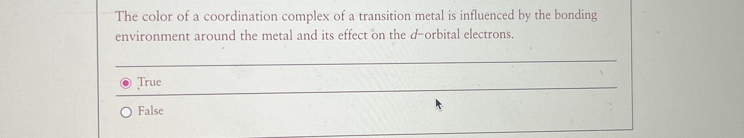 Solved The color of a coordination complex of a transition | Chegg.com