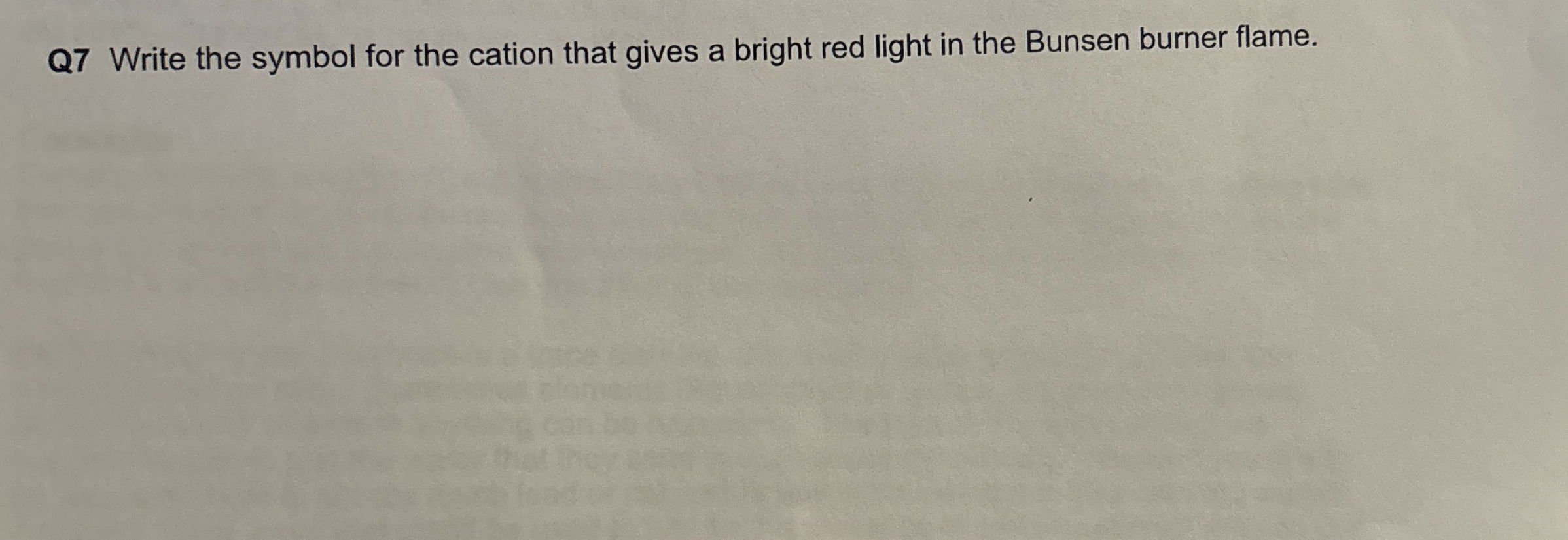 Solved Q7 ﻿Write the symbol for the cation that gives a | Chegg.com