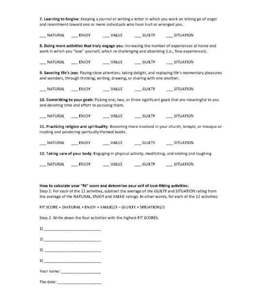 PERSON ACTIVITY FIT DIAGNOSTIC (adapted from Sheldon) | Chegg.com