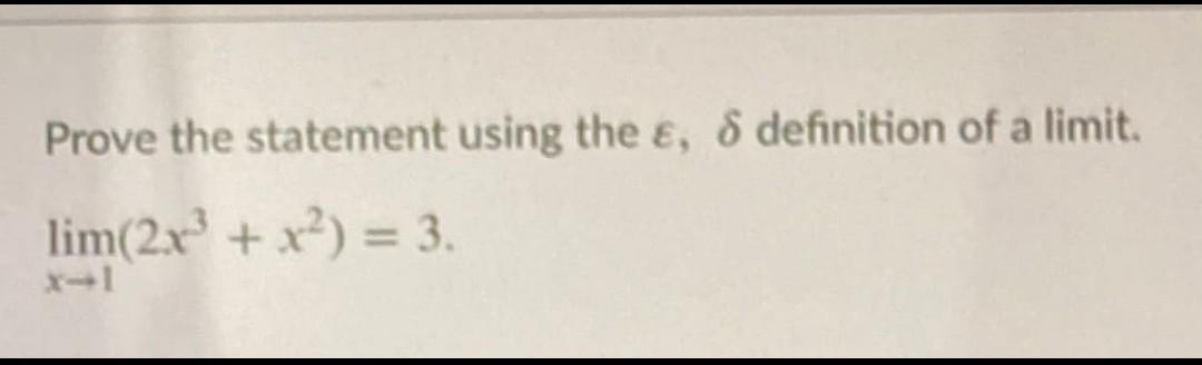 Solved Prove the statement using the e, definition of a | Chegg.com
