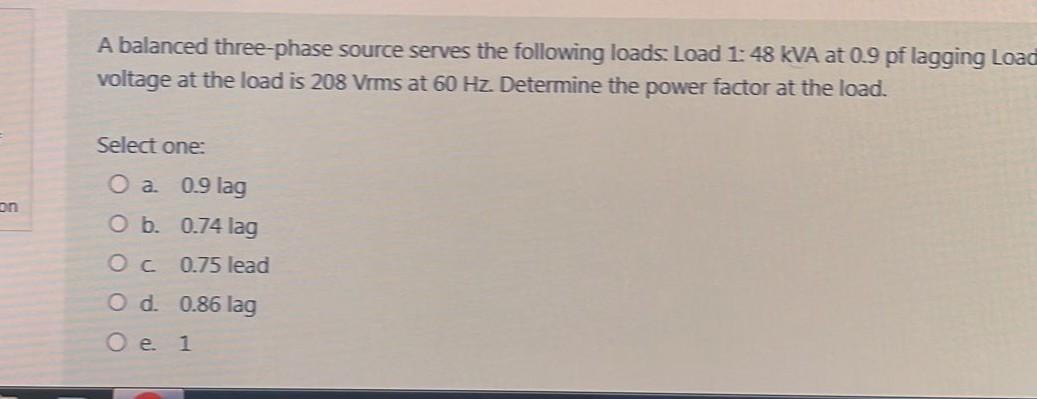 A balanced three-phase source serves the following | Chegg.com