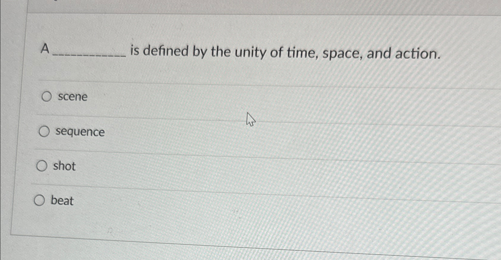 Solved A is defined by the unity of time, space, and | Chegg.com