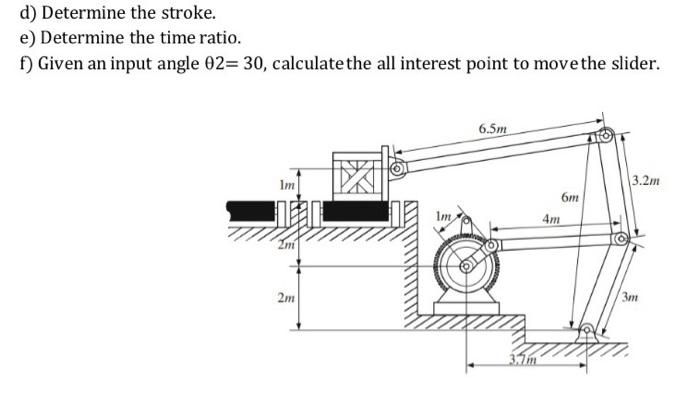 Solved d) Determine the stroke. e) Determine the time ratio. | Chegg.com