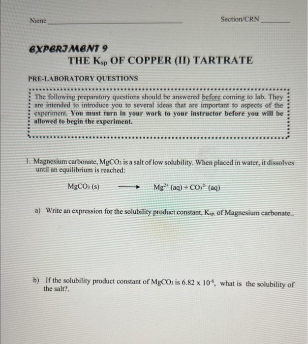 Solved The following preparatory questions should be | Chegg.com