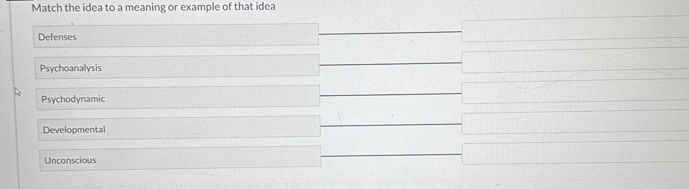 Match the idea to a meaning or example of that | Chegg.com