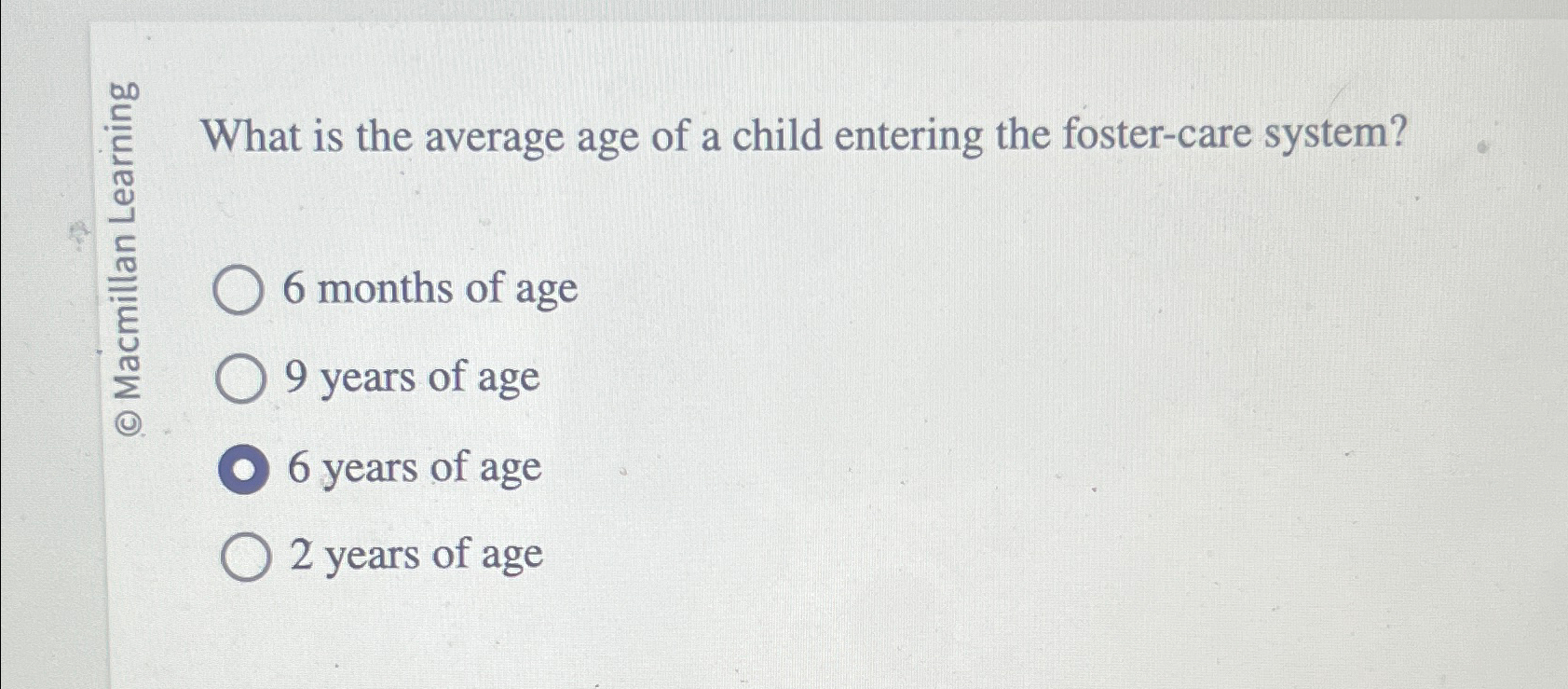 Solved What is the average age of a child entering the | Chegg.com