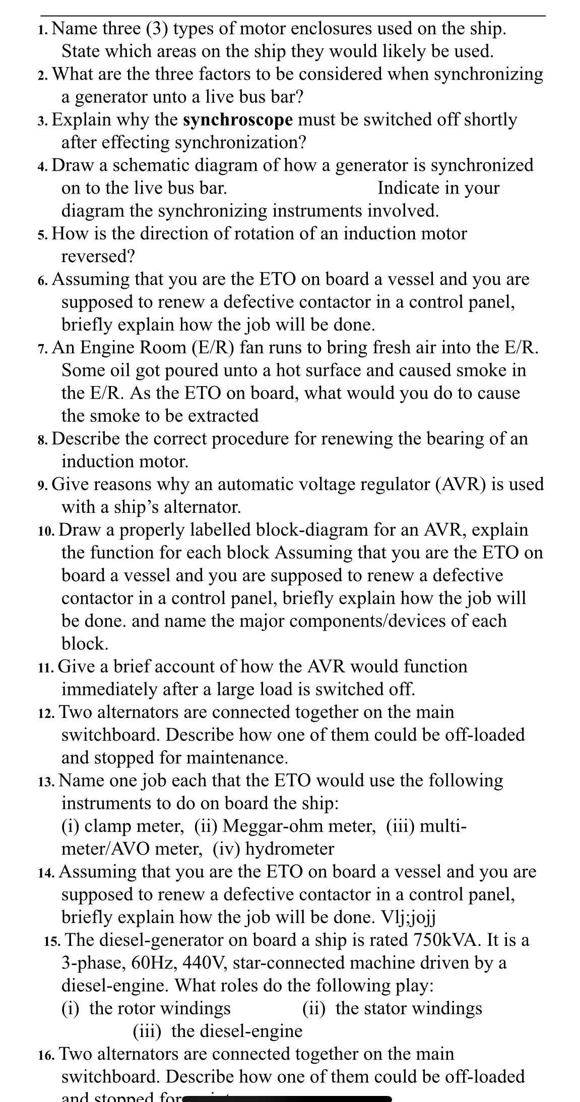 Solved Name three (3) ﻿types of motor enclosures used on the | Chegg.com
