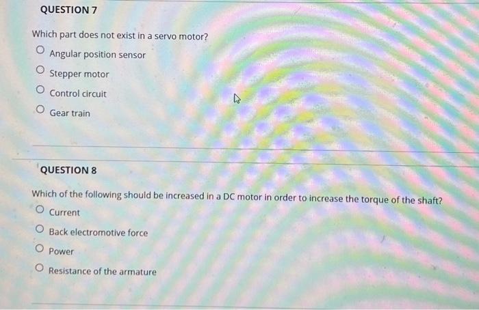 Solved Which Part Does Not Exist In A Servo Motor Angular 
