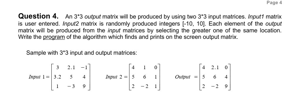 Solved Page 4 Question 4 An 3*3 output matrix will be | Chegg.com