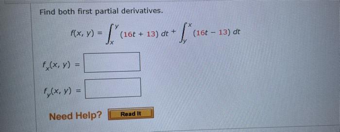 Solved Find both first partial derivatives. | Chegg.com