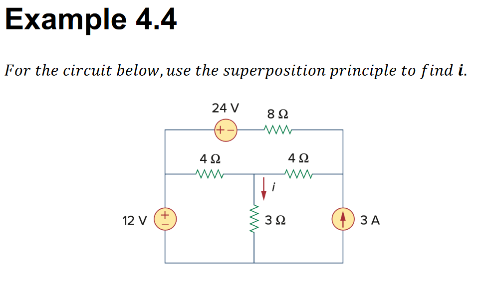 Solved Example 4.4For the circuit below, use the | Chegg.com