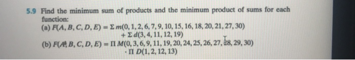Solved 59 Find The Minimum Sum Of Products And The Minimum 5797