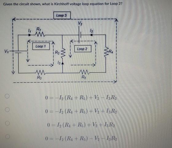 Solved Given the circuit shown, what is Kirchhoff voltage | Chegg.com