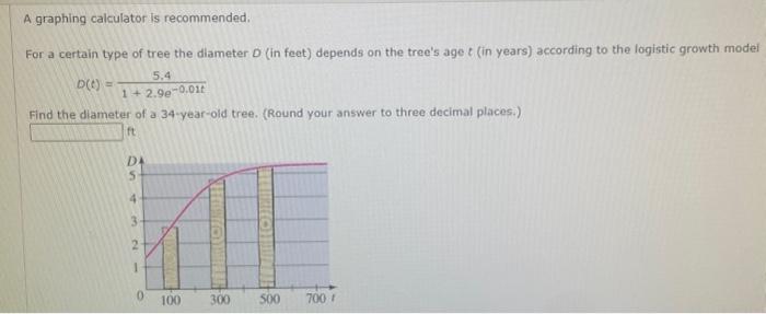 Solved A graphing calculator is recommended. For a certain | Chegg.com