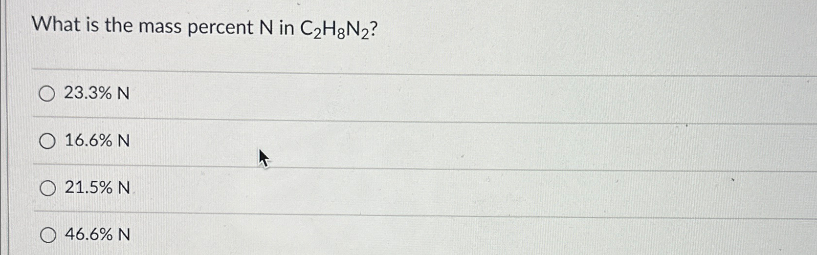 Solved What is the mass percent N ﻿in | Chegg.com