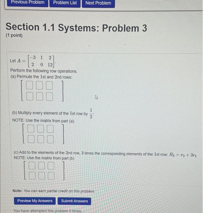 Solved Section 1 1 Systems Problem 3 1 Point Let