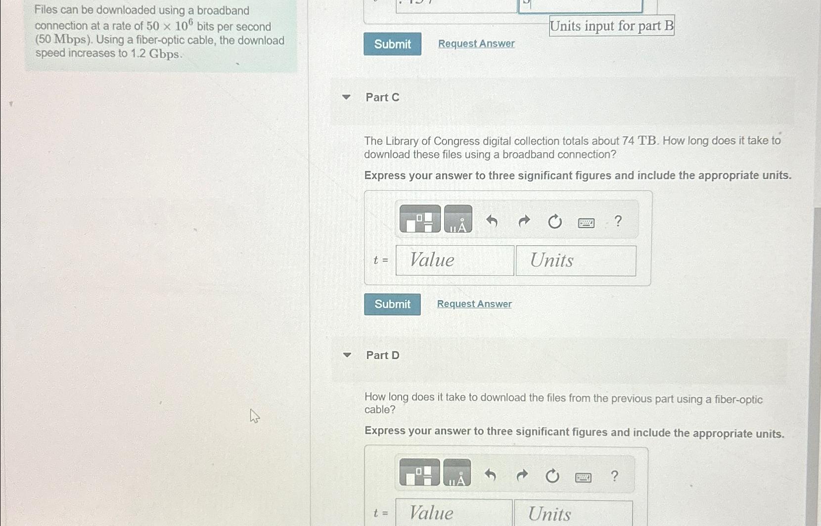 Solved Files can be downloaded using a broadband connection | Chegg.com