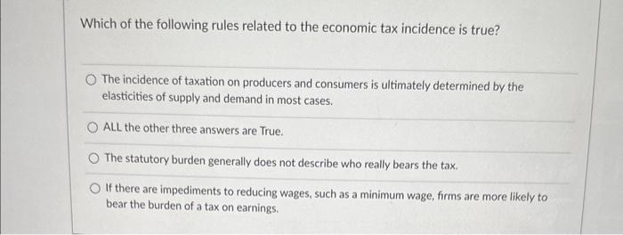 Solved Which of the following rules related to the economic | Chegg.com