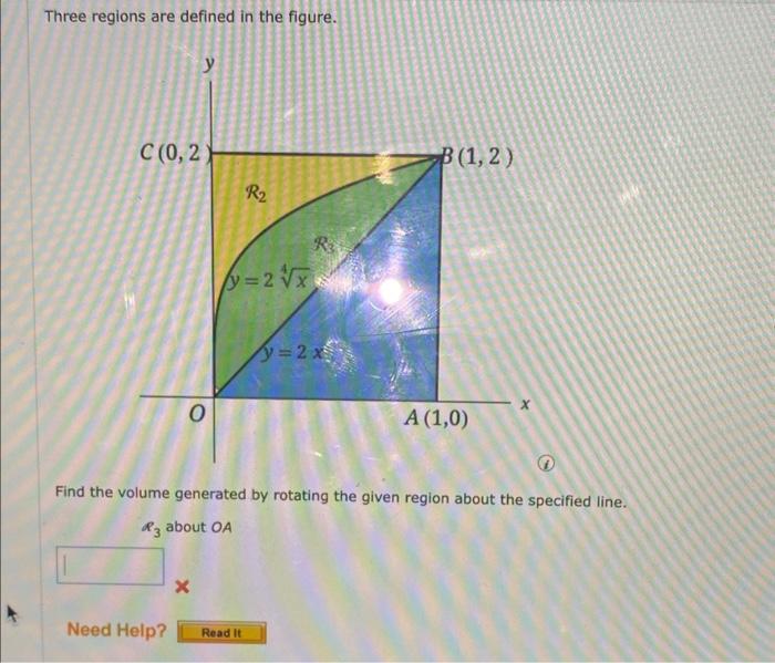 Solved Three regions are defined in the figure. Find the | Chegg.com