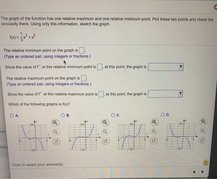 Solved The graph of the function has one relative maximum | Chegg.com