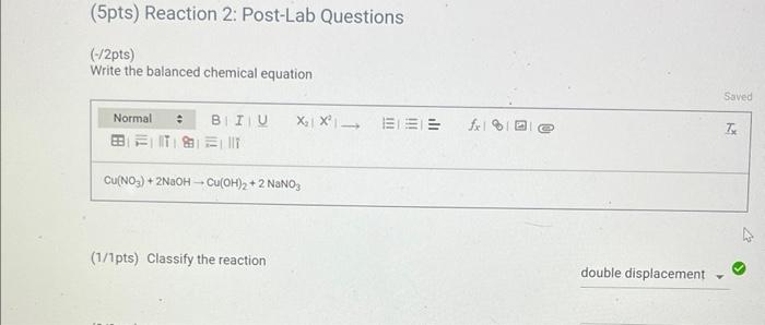 Solved (-/2pts) Write the balanced chemical equation | Chegg.com