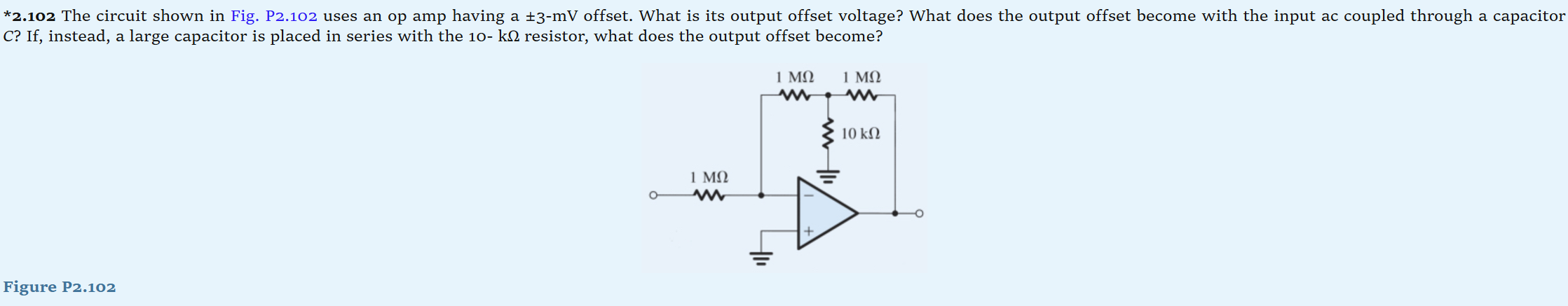 Solved *2.102 ﻿The circuit shown in Fig. P2.102 ﻿uses an op | Chegg.com